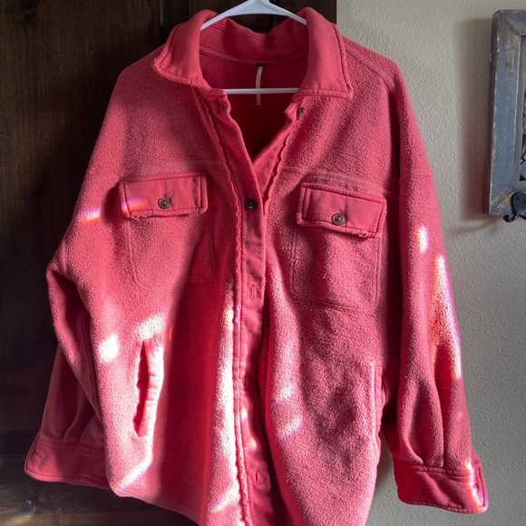 Free People | Tops | Free People Ruby Red Shacket Like New Worn Twice ...